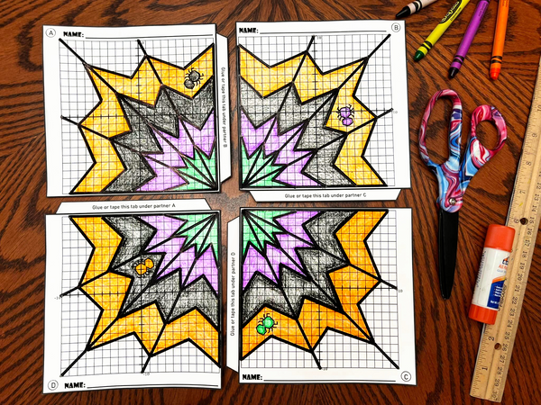 Halloween Mystery Graph Group Activity Spider - Math in Demand