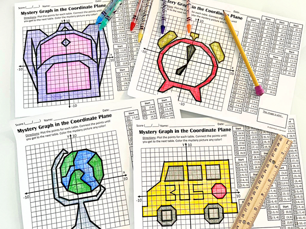 Back to School Mystery Graphs - Math in Demand
