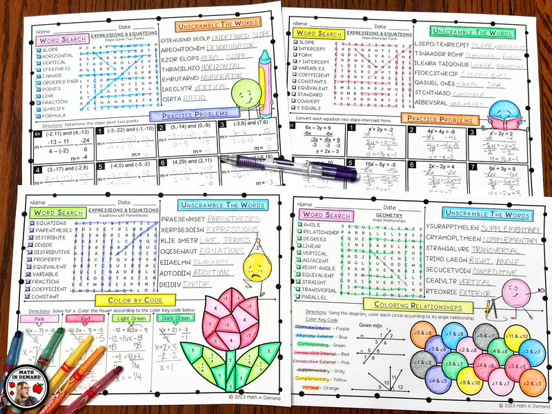 Math Early Finishers - Math in Demand