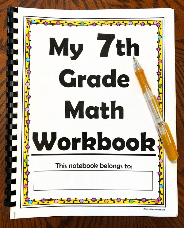 7th Grade Math Workbook (Physical Product) - Math in Demand