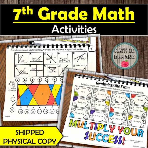 7th Grade Math Activities Physical Book - Math in Demand