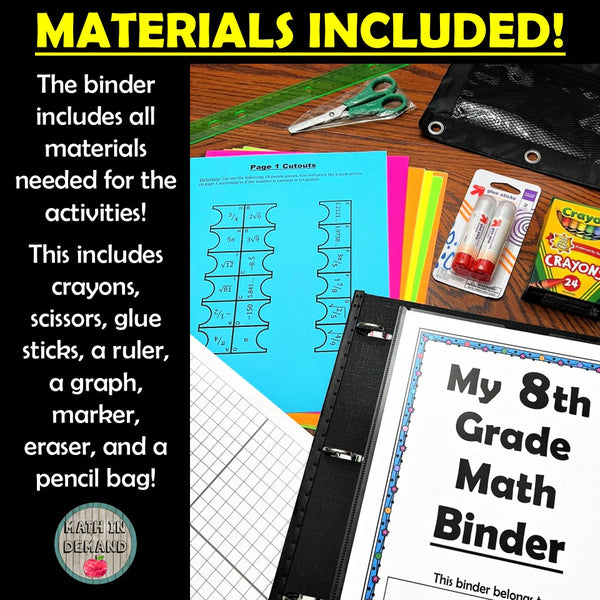 8th Grade Math Binder (Physical Product) - Math in Demand