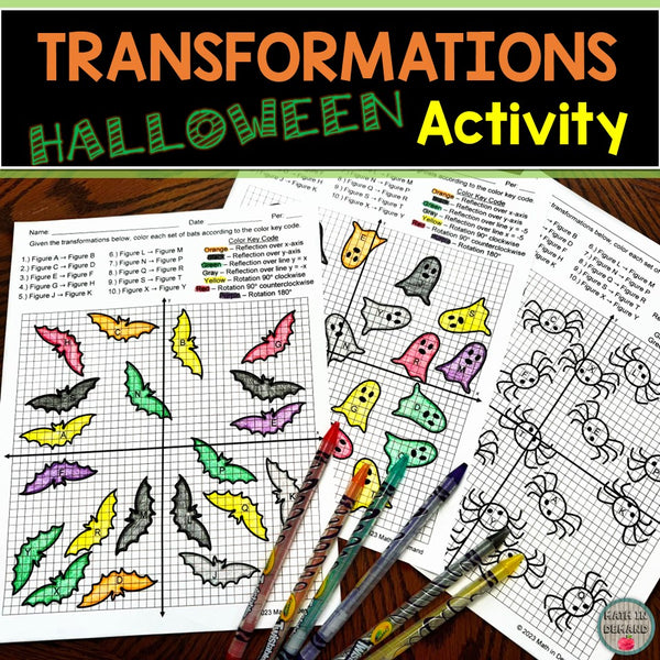 Halloween Identifying Types of Transformations Activity - Math in Demand