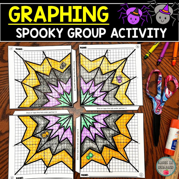 Group Mystery Graph Activity for Halloween (Spider) - Math in Demand
