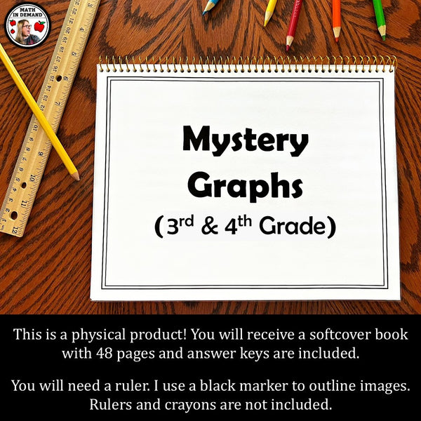 3rd & 4th Grade Math Mystery Graphs Book (Physical Copy) - Math in Demand