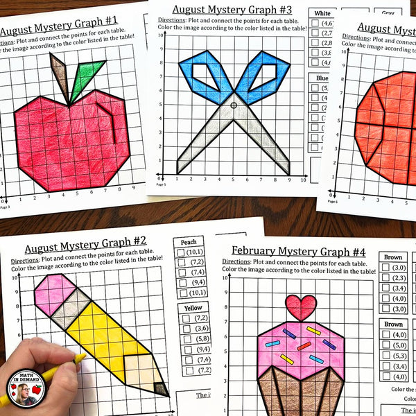 3rd & 4th Grade Math Mystery Graphs Book (Physical Copy) - Math in Demand