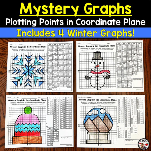 Winter January Mystery Graphs - Math in Demand