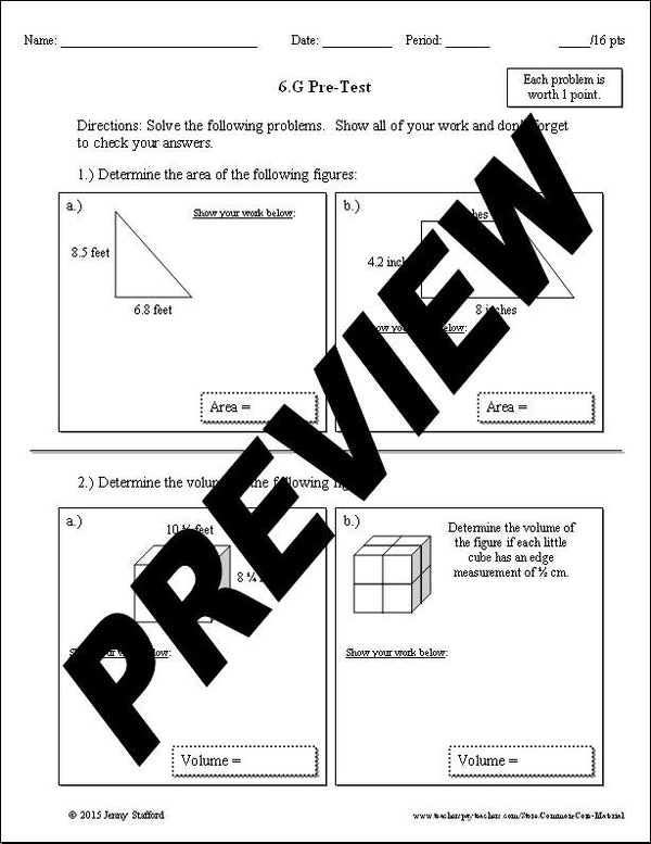 6.G Assessment (Geometry) - Math in Demand