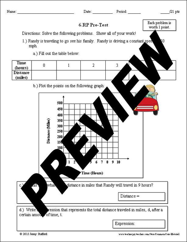6.RP Assessment (Ratios, Rate, & Percentages) - Math in Demand