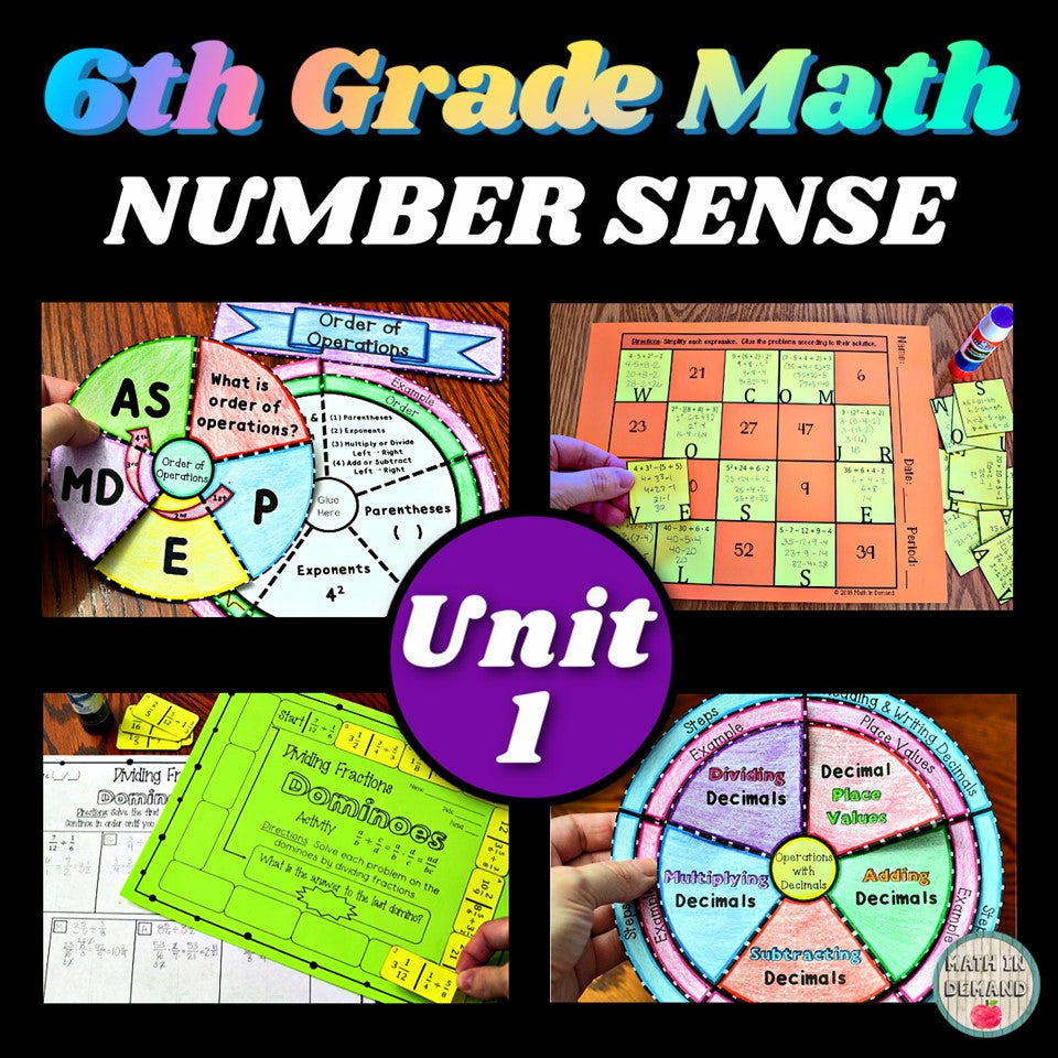6th Grade Math Unit 1 Number Sense Curriculum - Math in Demand