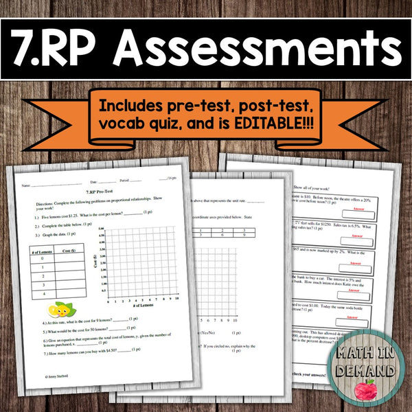 7.RP Assessment (Proportional Relationships) - Math in Demand