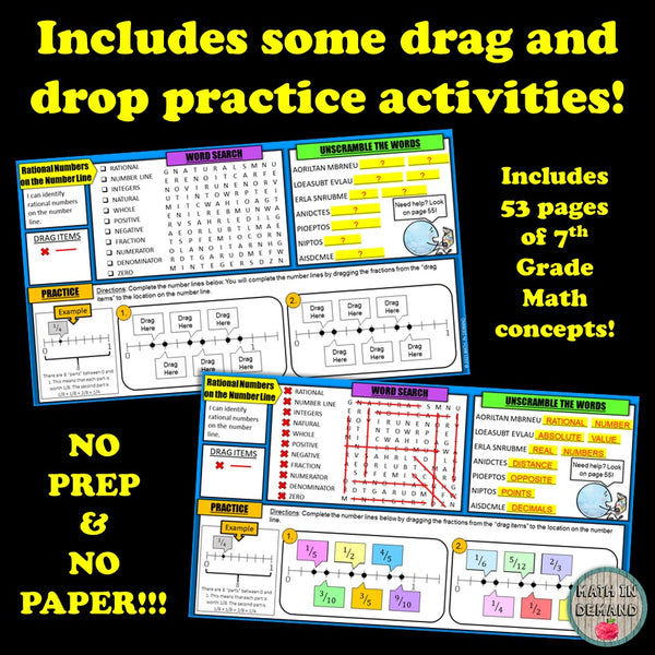 7th Grade Math Early Finishers in Google Slides - Math in Demand