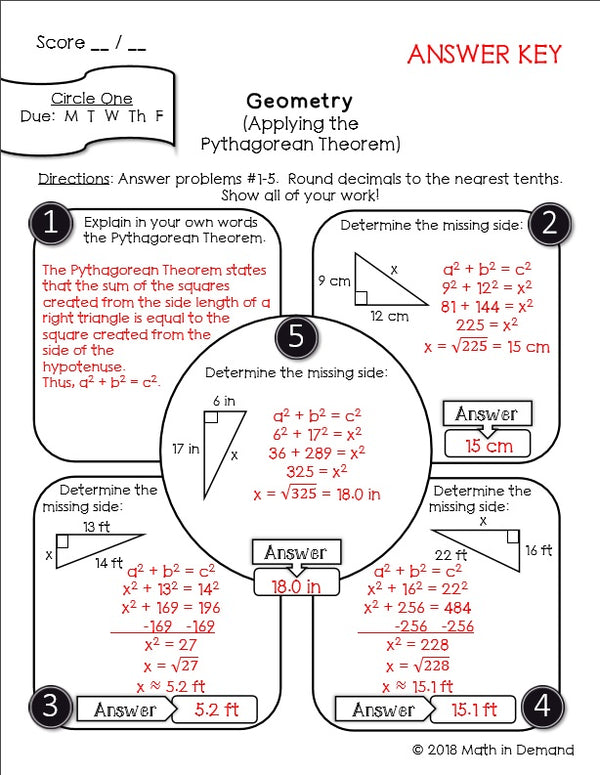 8th Grade Math Homework - Math in Demand