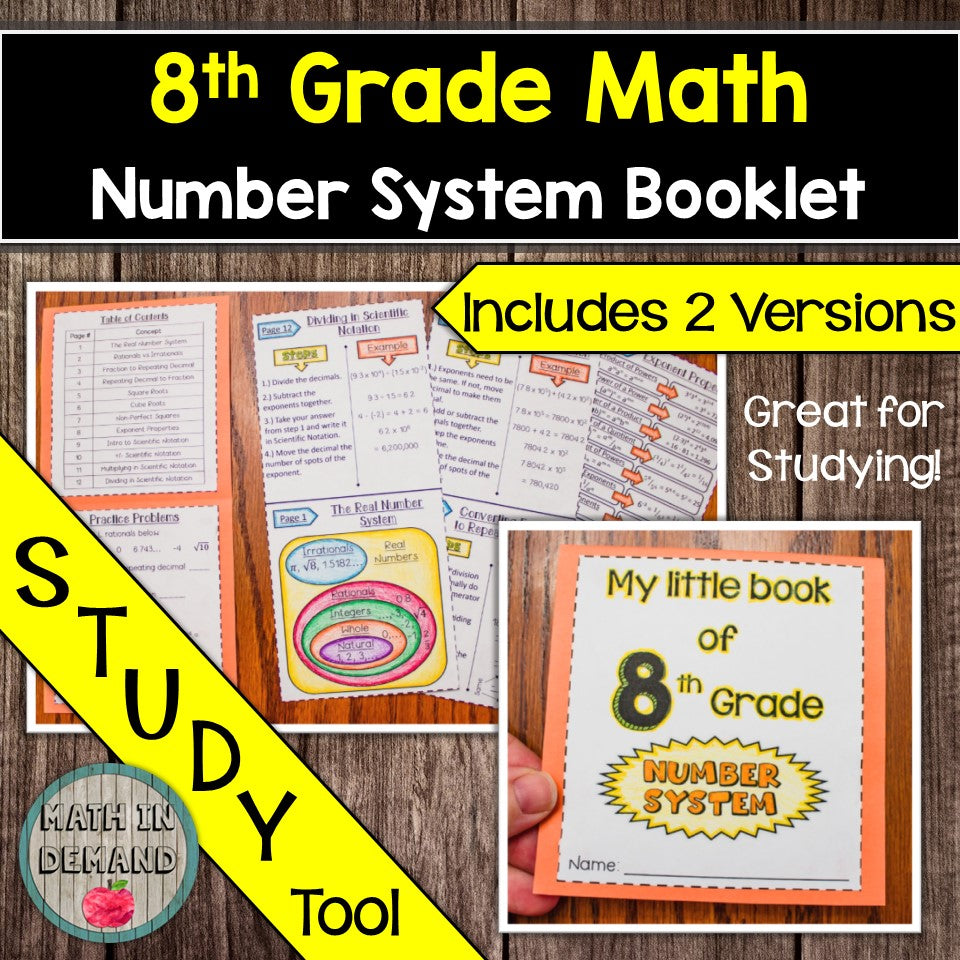 8th Grade Math Number System Booklet - Math in Demand