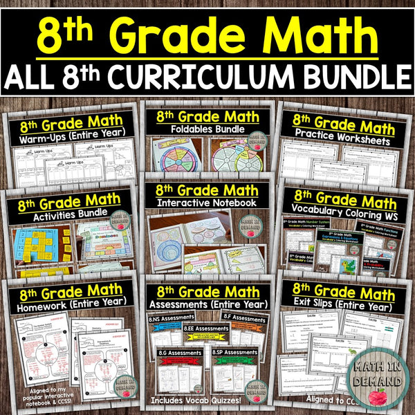 8th Grade Math Entire Curriculum - Math in Demand