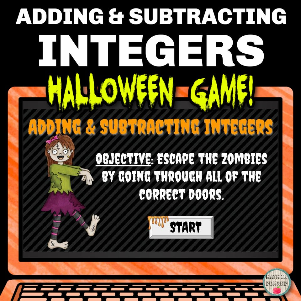 Adding & Subtracting Integers Halloween Game in Google Slides - Math in ...