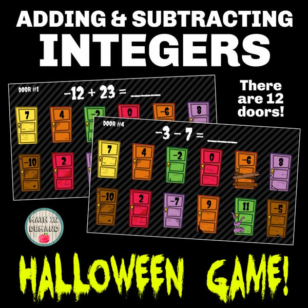 Adding & Subtracting Integers Halloween Game in Google Slides - Math in ...