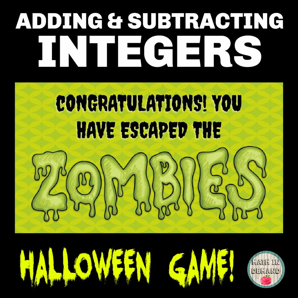 Adding & Subtracting Integers Halloween Game in Google Slides - Math in ...