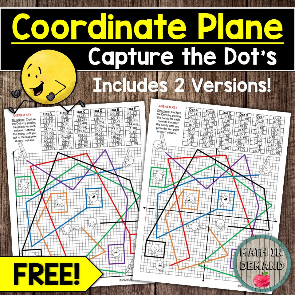 Coordinate Plane Activity (Capture the Dot's) FREE - Math in Demand