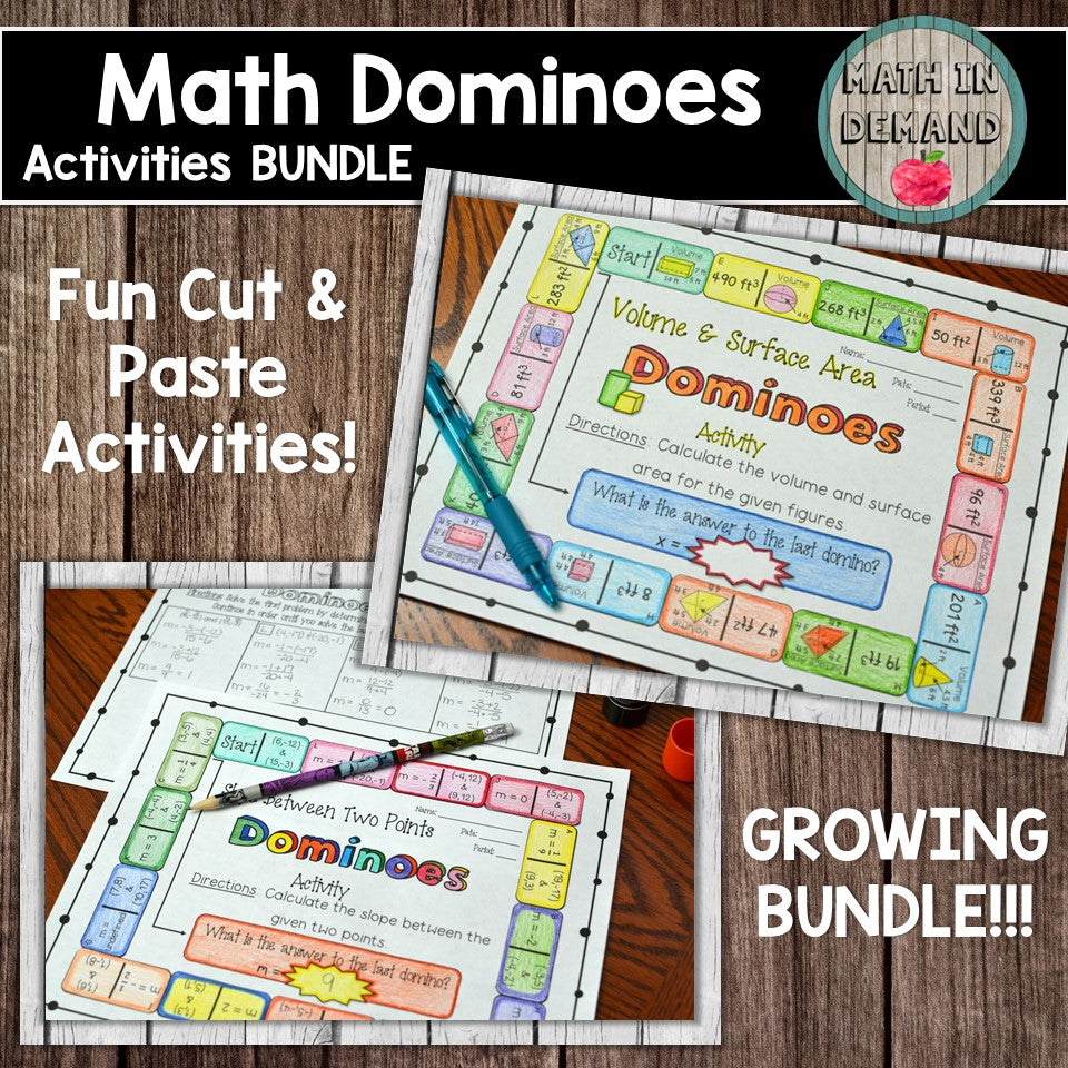 Math Dominoes Activities Bundle - Math in Demand