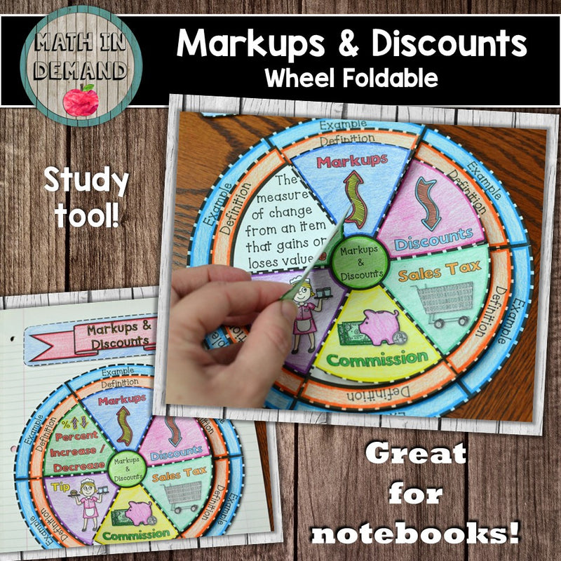 Markup and Discount Wheel Foldable - Math in Demand