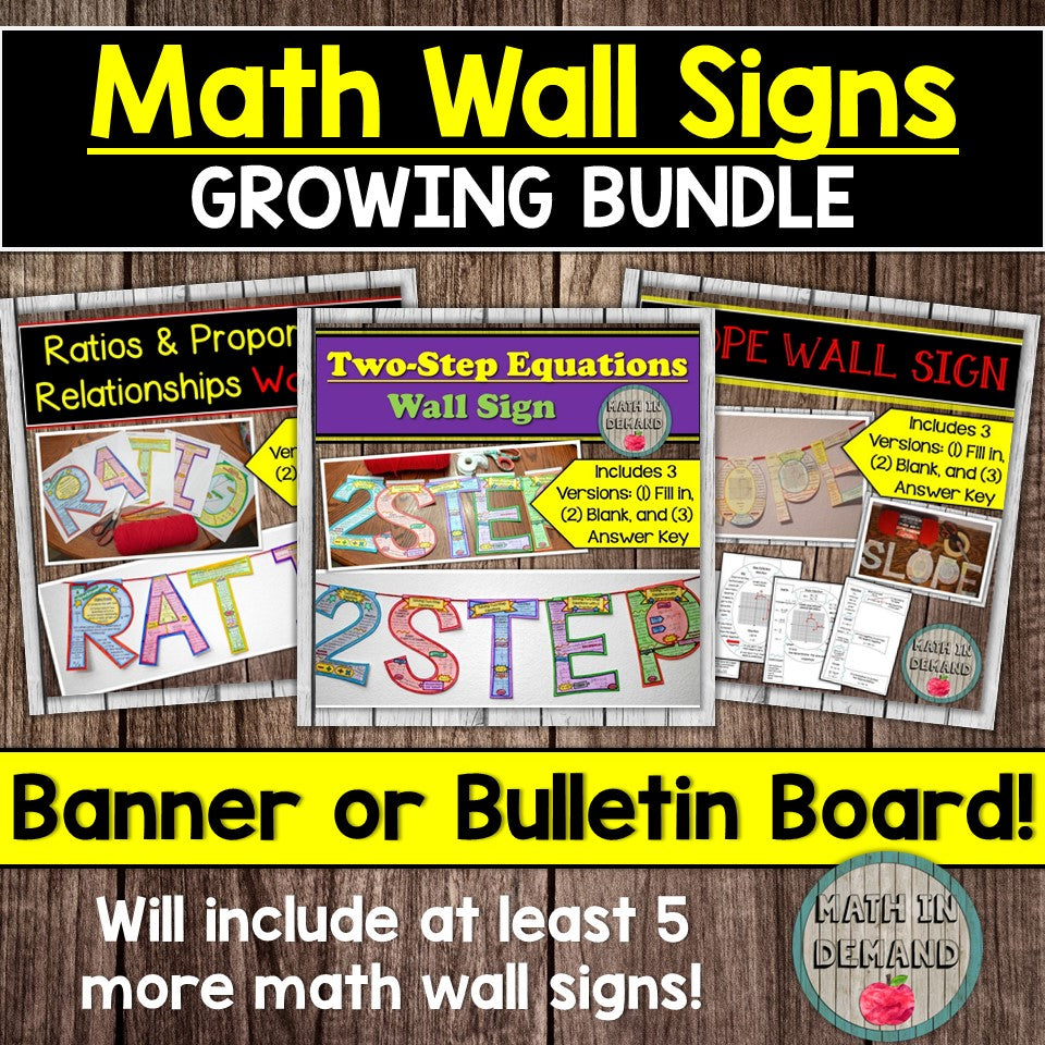Classroom Decor (Banners / Bulletin Board) - Math in Demand