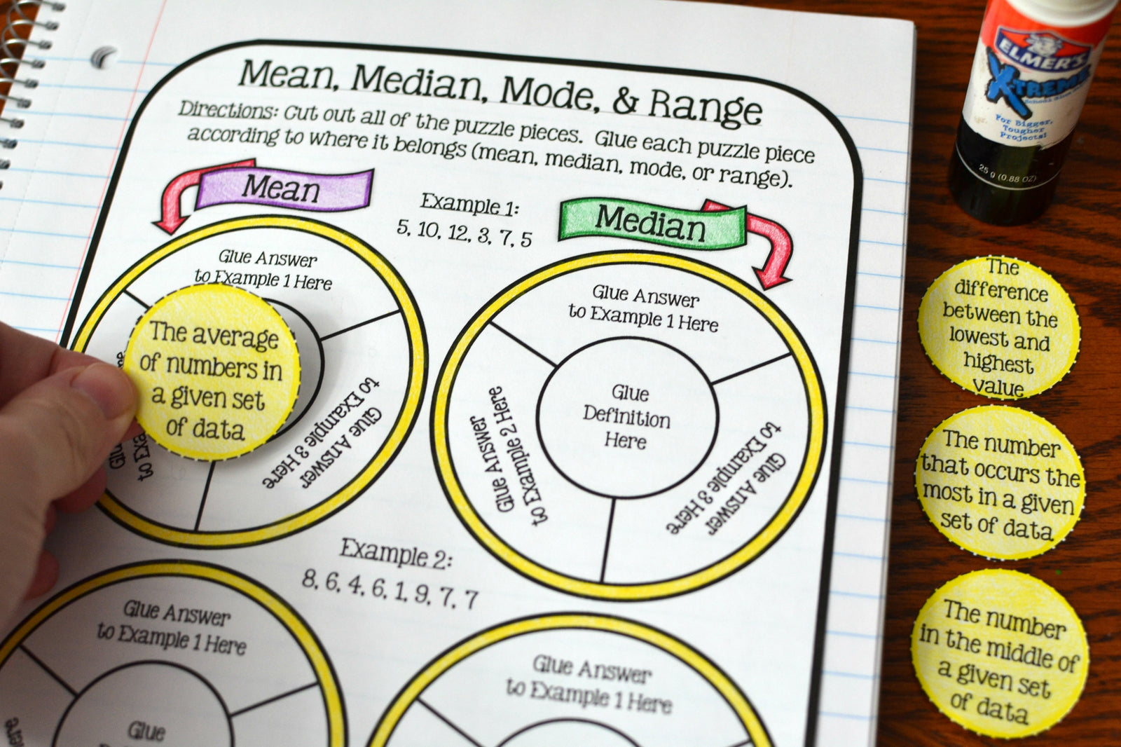Mean, Median, Mode, and Range Cut and Paste Activity - Math in Demand