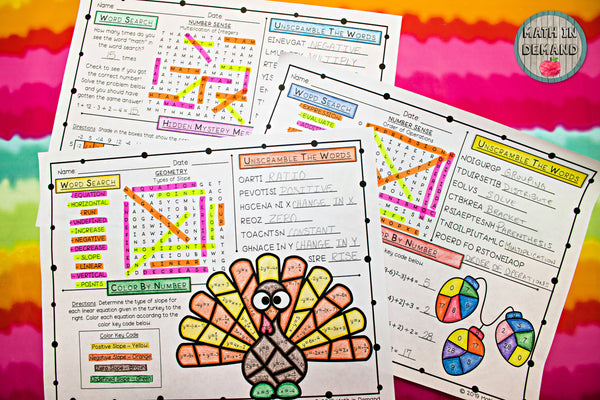 Middle School Math Early Finishers - Math in Demand