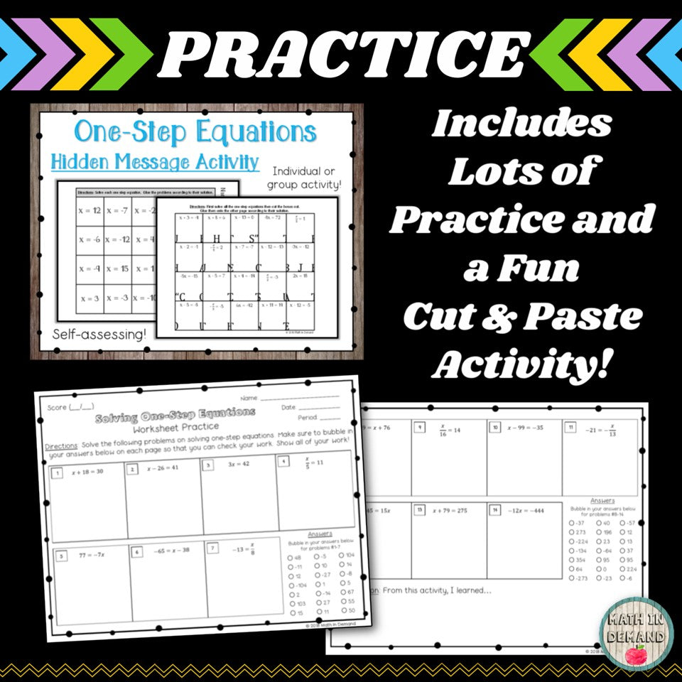 One-Step Equations Unit Bundle for 7th Grade Math (Includes Negatives ...