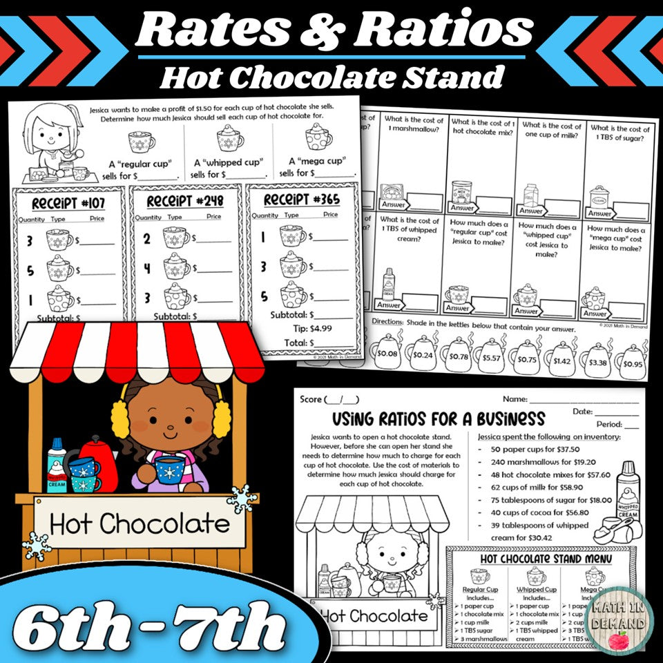 Rates & Ratios Hot Chocolate Stand - Math in Demand