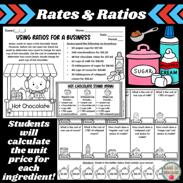 Rates & Ratios Hot Chocolate Stand - Math in Demand