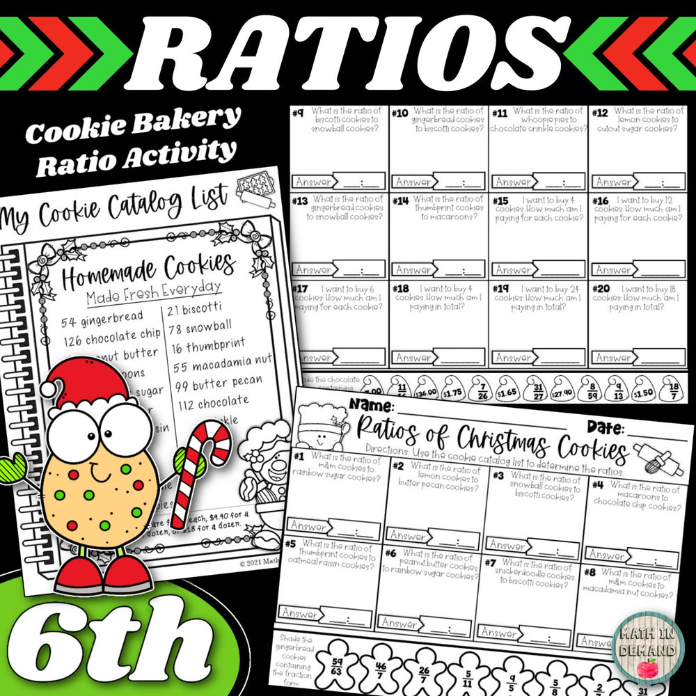 Ratios Christmas Cookie Bakery Activity - Math in Demand