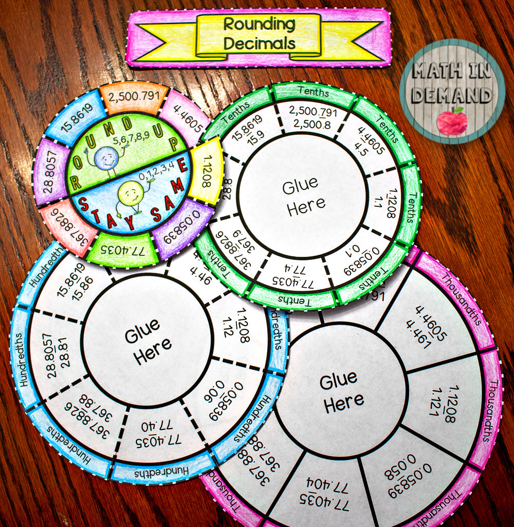 Rounding Decimals Wheel Foldable - Math in Demand