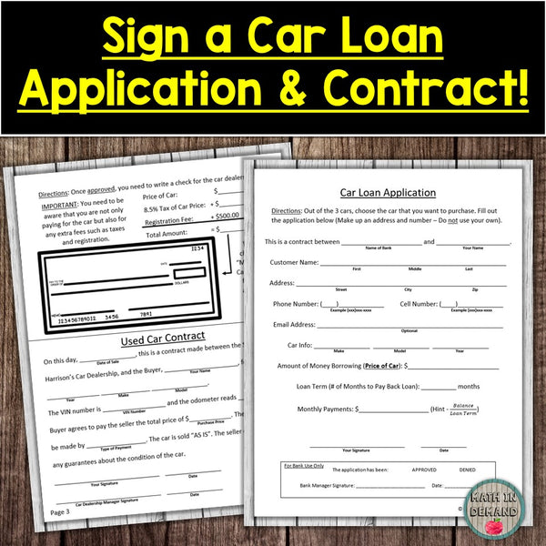 Simple Interest Activity Buying a Car - Math in Demand