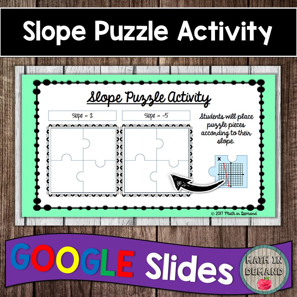 Slope Puzzle in Google Slides - Math in Demand