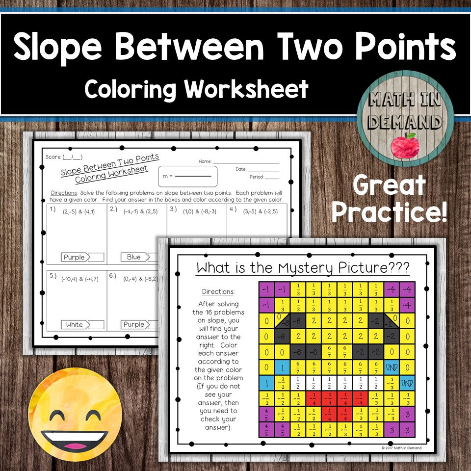 Slope Between Two Points Coloring Worksheet - Math in Demand
