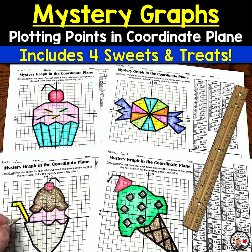Sweets & Treats Mystery Graphs Plotting Points in the Coordinate Plane ...
