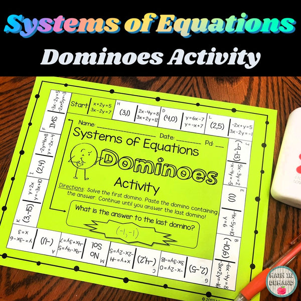Systems of Equations Dominoes Activity - Math in Demand