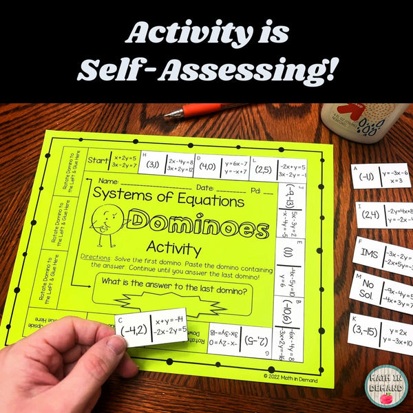 Systems of Equations Dominoes Activity - Math in Demand