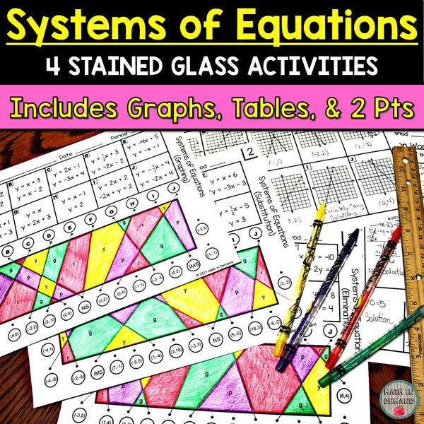 Systems of Equations Stained Glass - Math in Demand