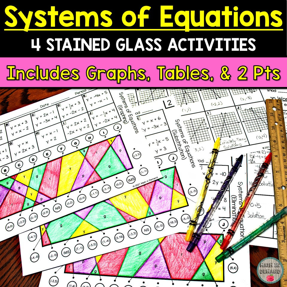 Systems of Equations Stained Glass - Math in Demand