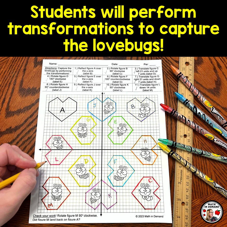 Transformations Activities (Capture the Lovebugs) - Math in Demand
