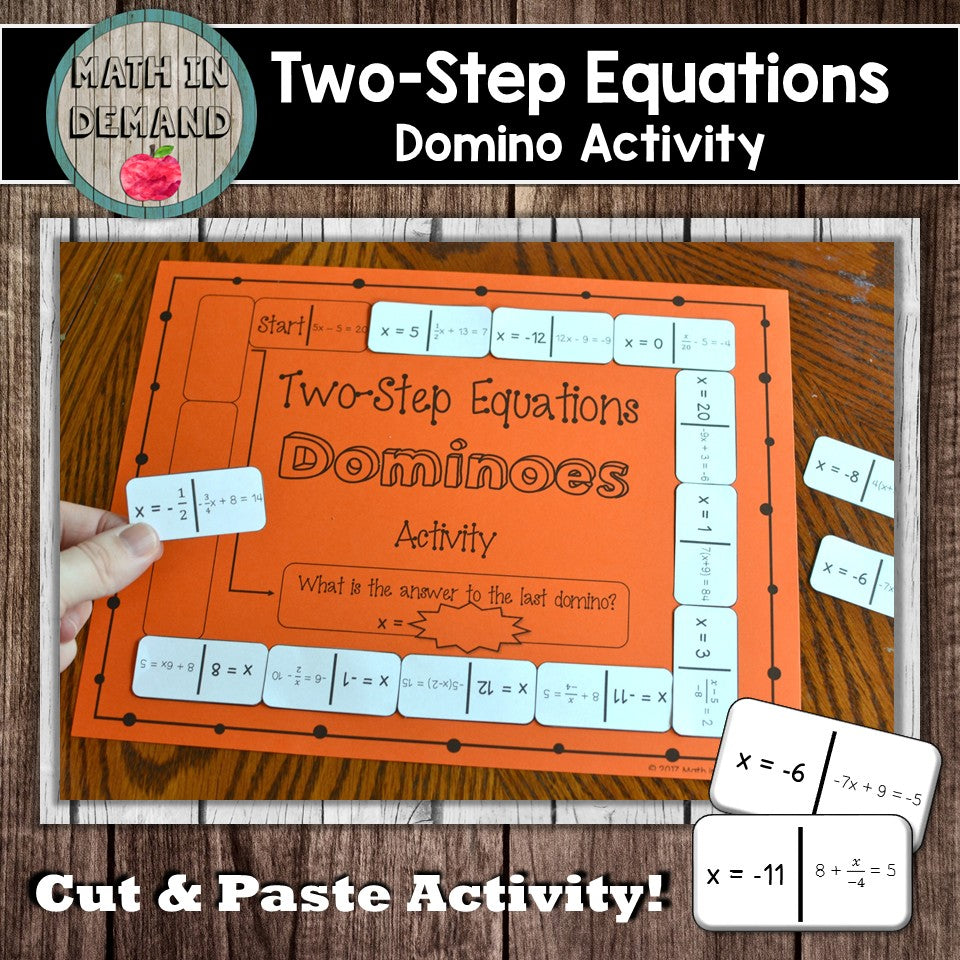Two-Step Equations Dominoes Activity - Math in Demand