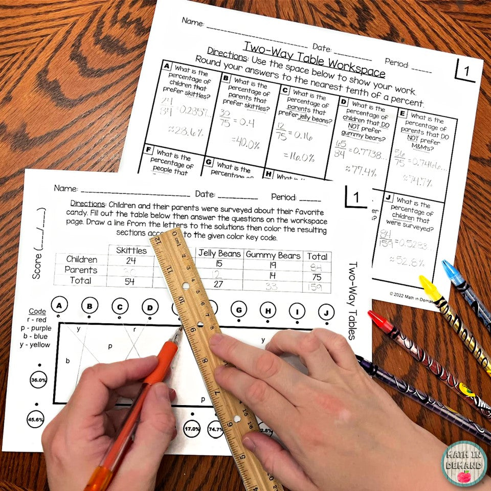 Two-Way Table Stained Glass - Math in Demand