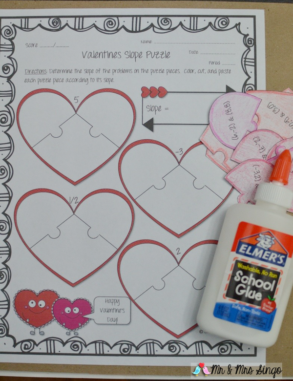Valentines Slope Puzzle - Math in Demand