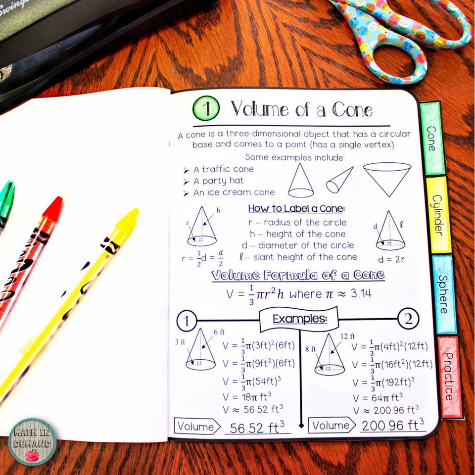 Volume Booklet (Cone, Cylinder, & Sphere) - Math in Demand