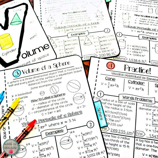 Volume Booklet (Cone, Cylinder, & Sphere) - Math in Demand