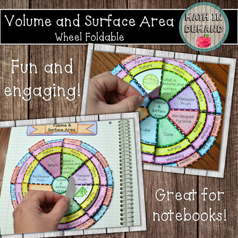Volume and Surface Area Wheel Foldable - Math in Demand