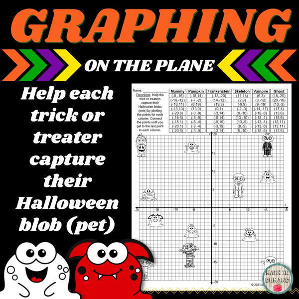 Coordinate Plane Activity (Capture the Halloween Blobs) - Math in Demand