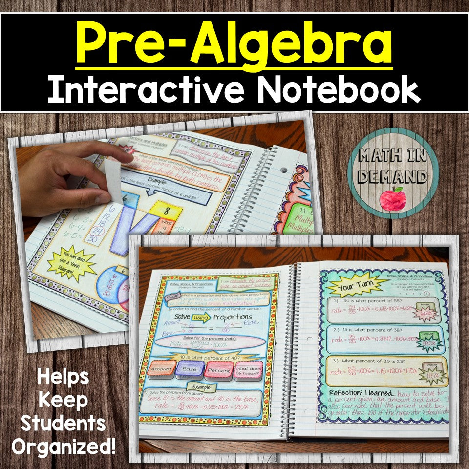Pre-Algebra Interactive Notebook - Math in Demand